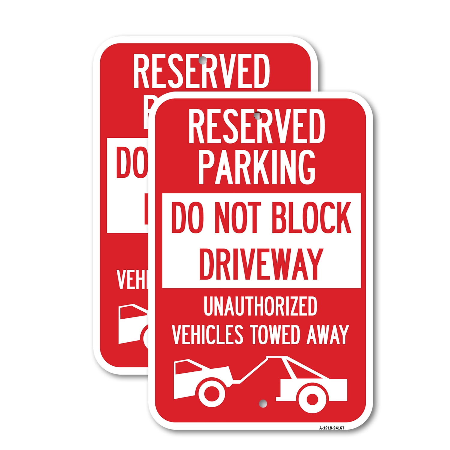 (2 Pack) Do Not Block Driveway Unauthorized Vehicles Towed Away with ...