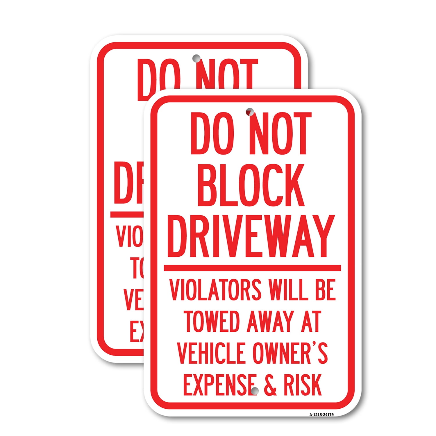 (2 Pack) Do Not Block Driveway - Violators Will Be Towed Away at ...