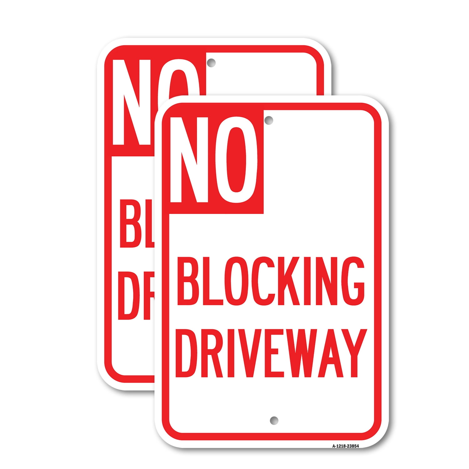 (2 Pack) No Blocking Driveway | 18" X 24" Heavy-Gauge Aluminum Sign ...