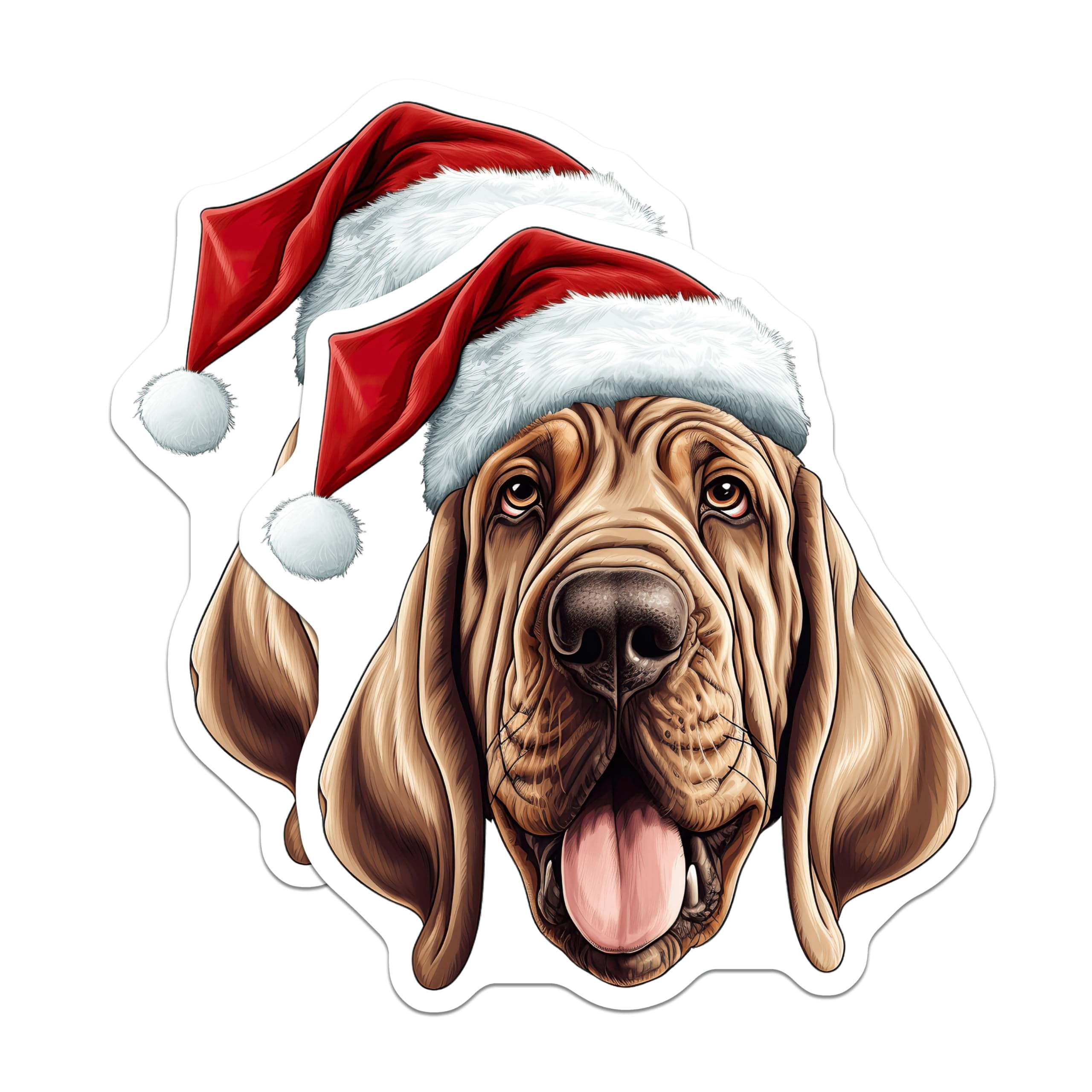 (2 Pack) Bloodhound Christmas Magnets - Santa Dog Decor - Holiday ...
