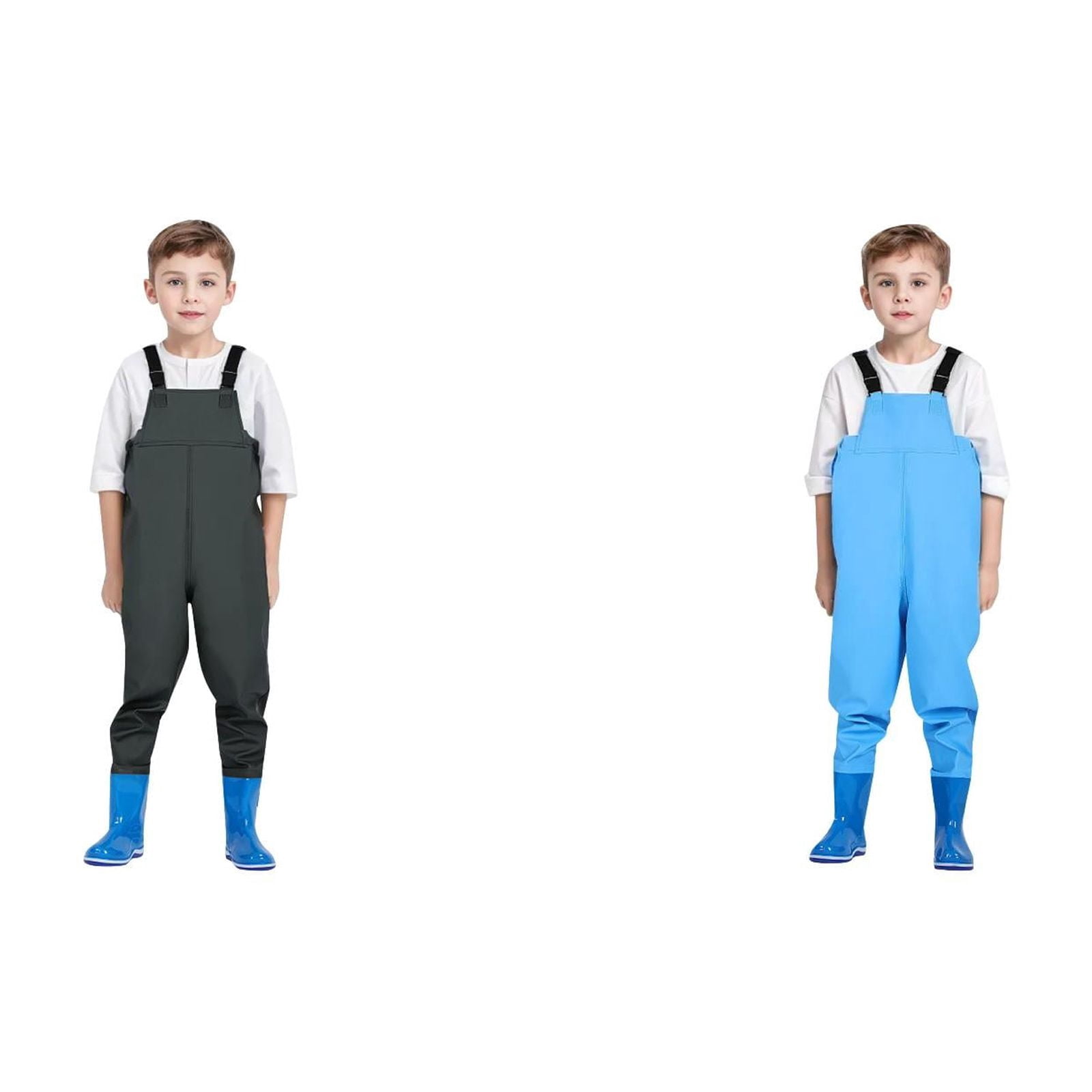 2 Pack(Blue & Army Green) Chest Waders Youth Romper Boy Fishing Waders ...