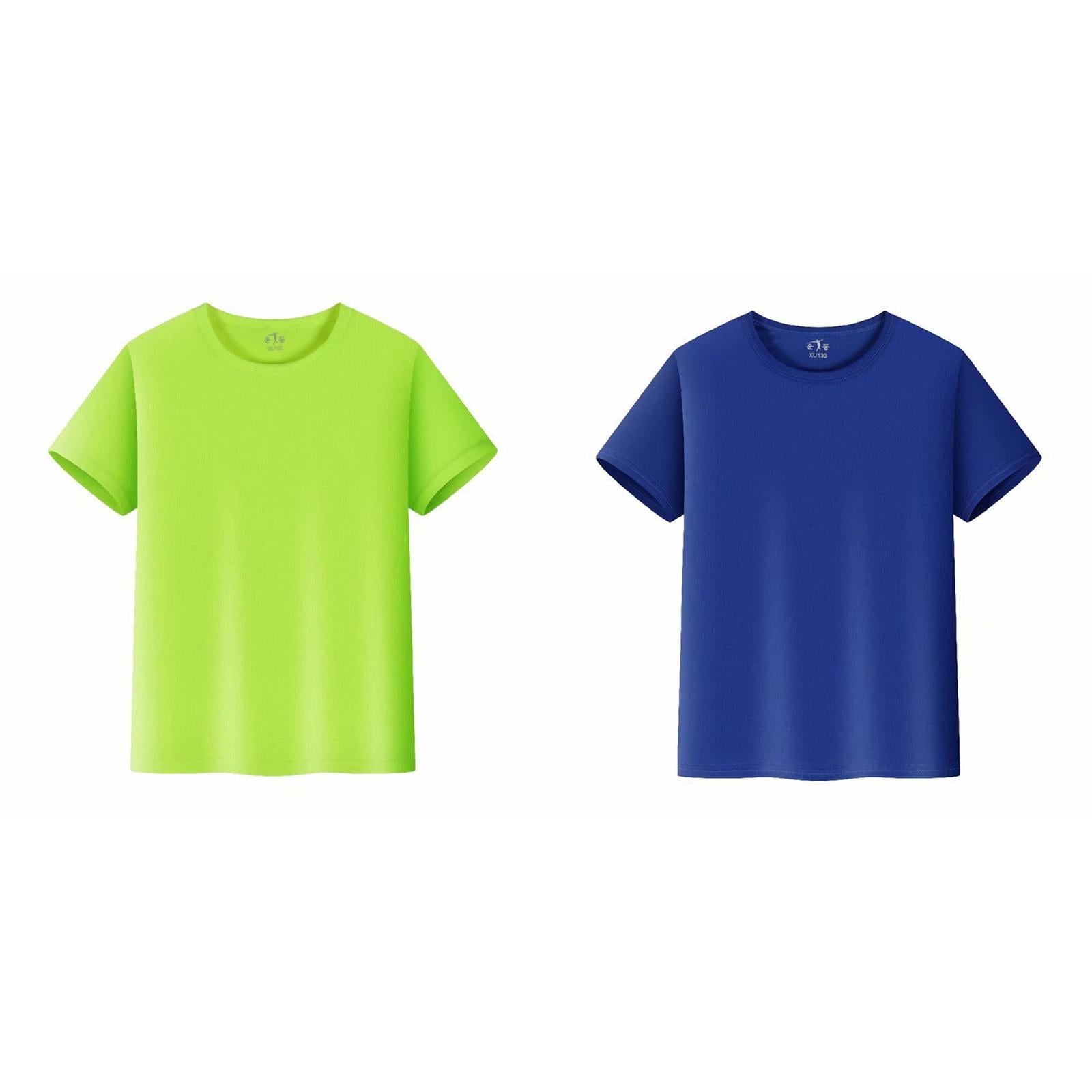 2 Pack(Blue & Army Green) T Shirts Short Tang Top Sleeve Plain Tops ...