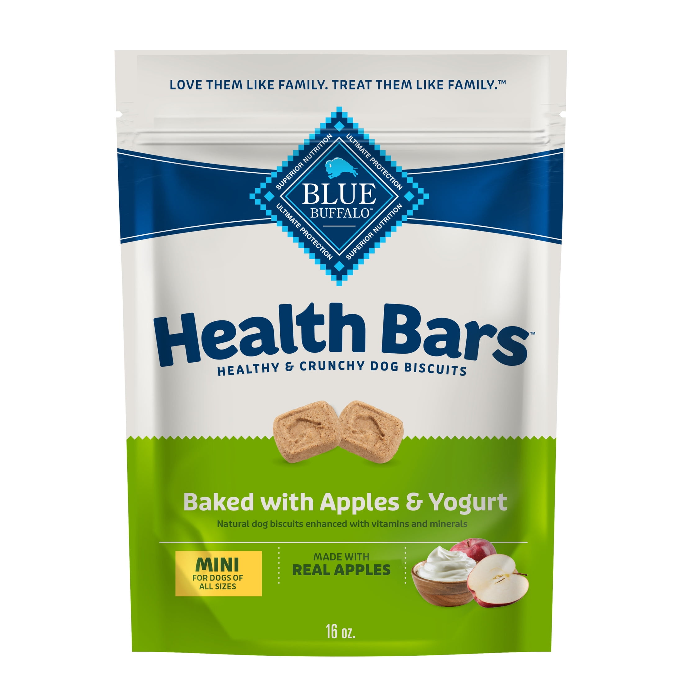 (2 Pack) Blue Buffalo Health Bars Mini Crunchy Dog Biscuits, Oven-Baked ...