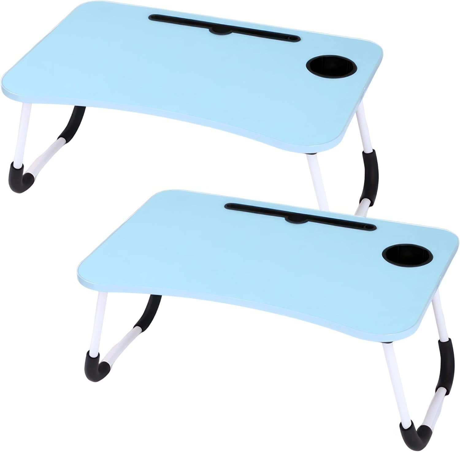 2 Pack Foldable Laptop Table, Breakfast Serving Bed Tray, Lap Desk with ...