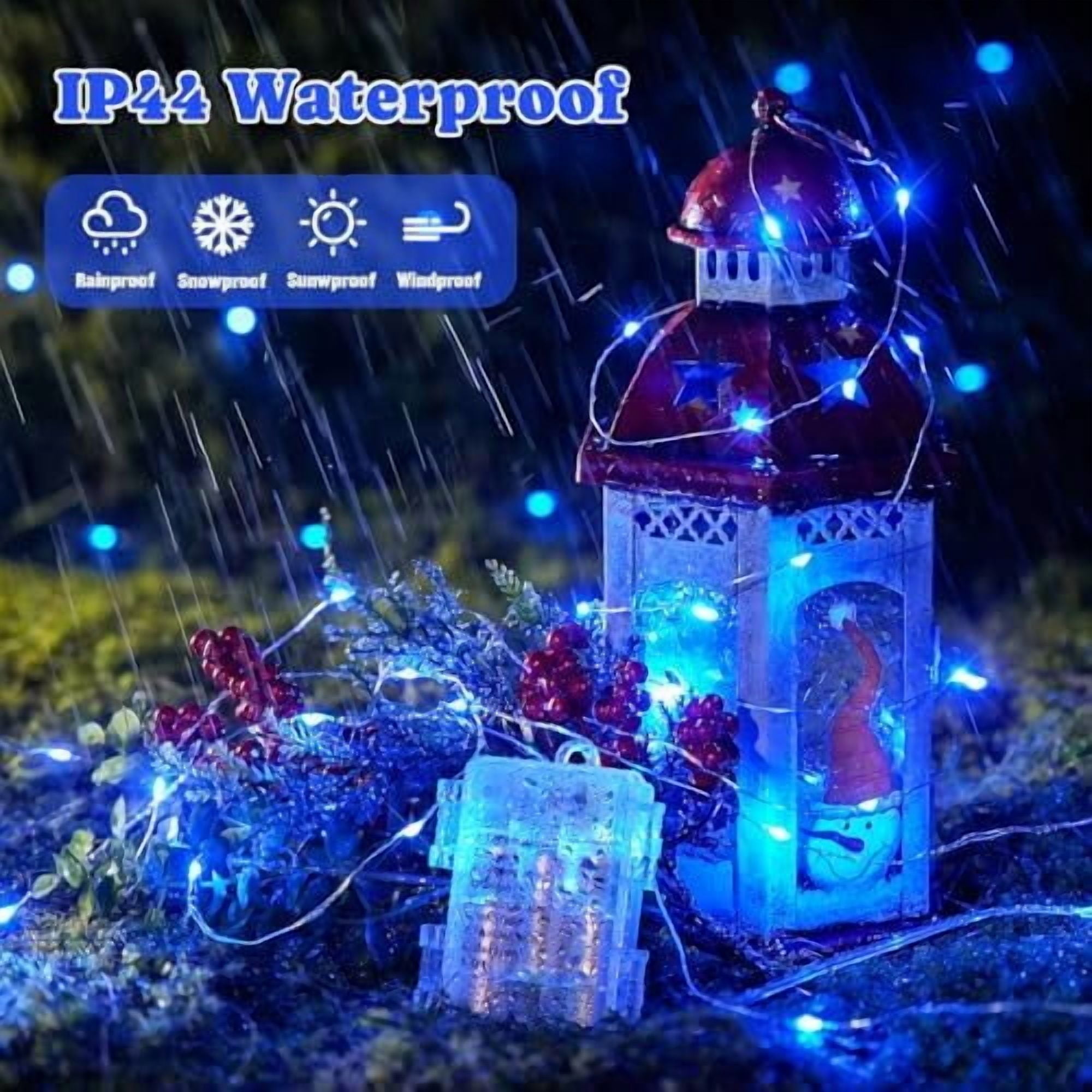 2 Pack Blue Fairy Lights Battery Operated, Total 400 LED 132ft ...