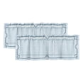 2 Pack Blue Farmhouse Valance for Window Linen Texture Geometric Lines ...