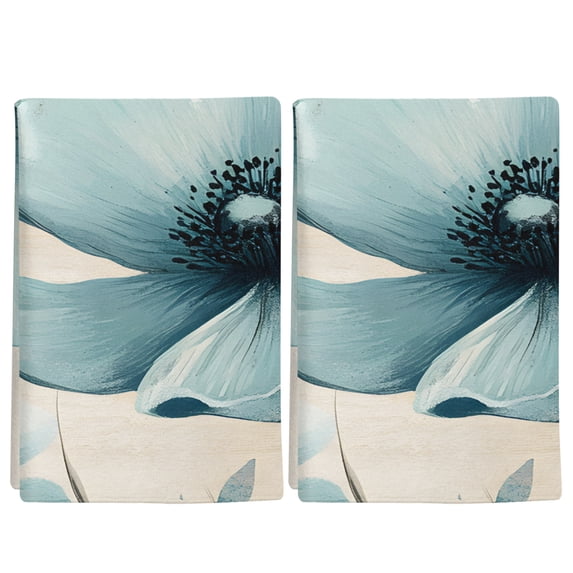 2 Pack Blue Flowers Butterfly Kitchen Towels Watercolor Retro Leaf ...