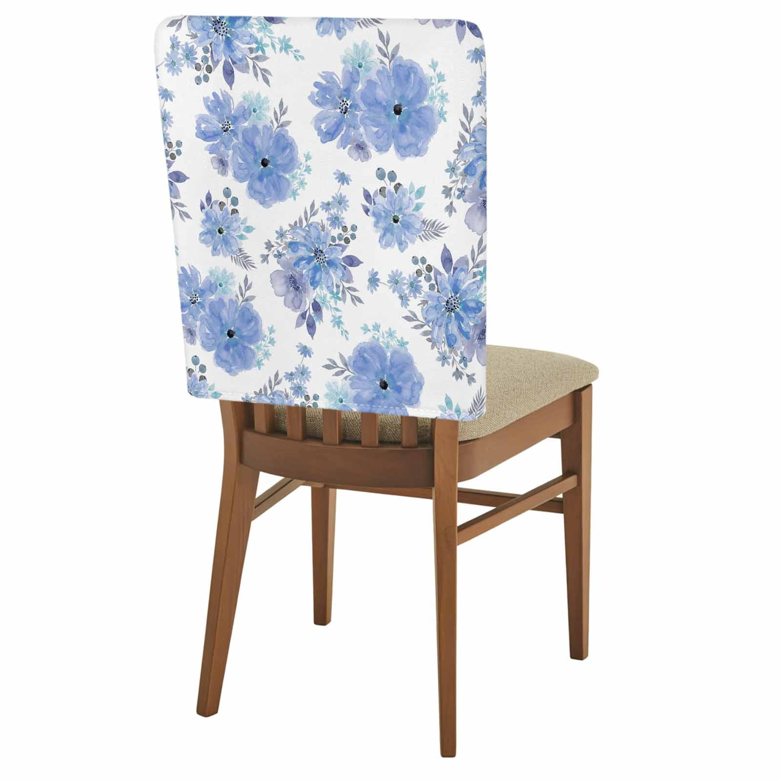 2 Pack Blue Flowers Chair Back Covers Watercolors Spring Floral ...