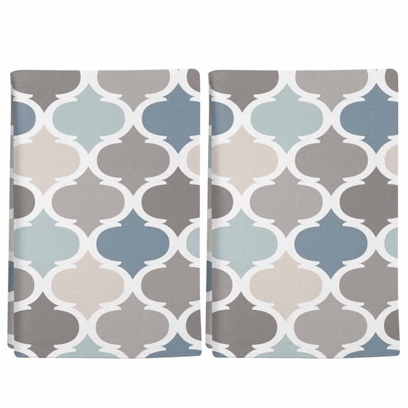 2 Pack Blue Grey Kitchen Towels Morocco Trellis Textured Modern Art ...