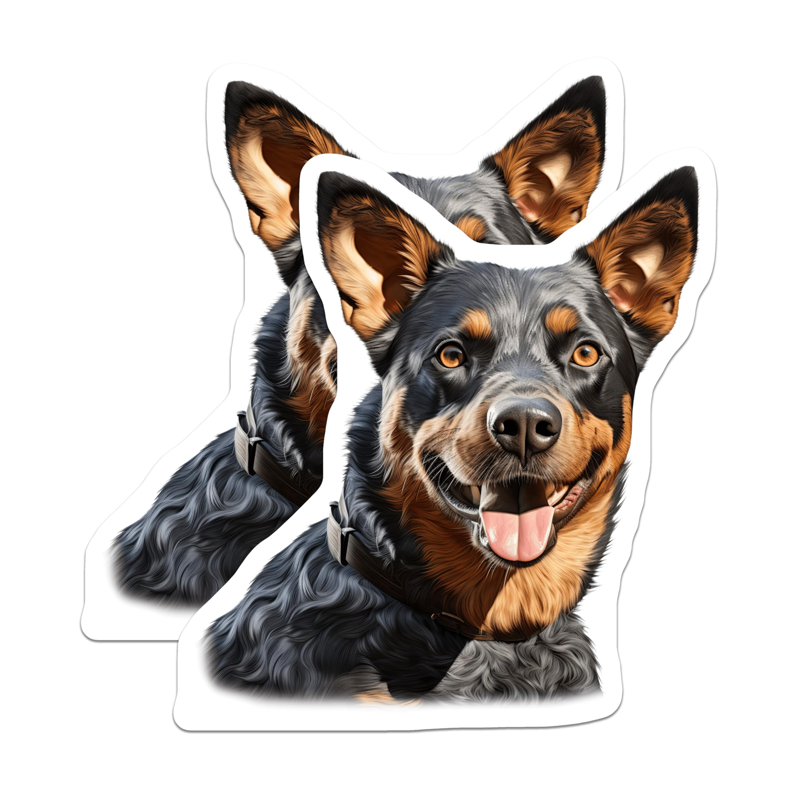 (2 Pack) Blue Heeler Stickers - Australian Cattle Dog - Happy Pet ...