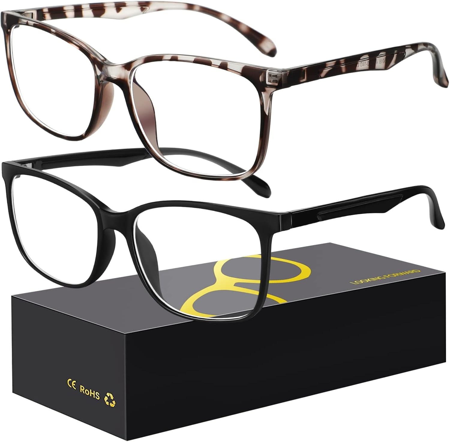 2 Pack Blue-Light-Blocking-Glasses Men/Women Computer Reading Gaming TV ...