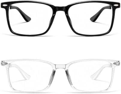 2 Pack Blue Light Blocking Glasses for Men Women, Square Computer ...