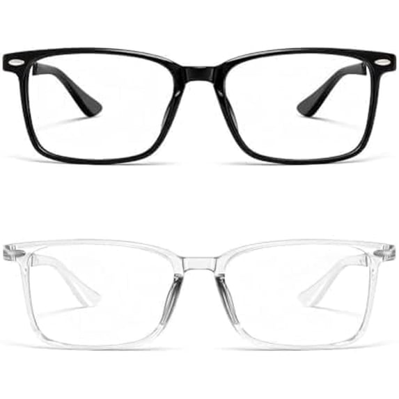 2 Pack Blue Light Blocking Glasses for Men Women, Square Computer ...