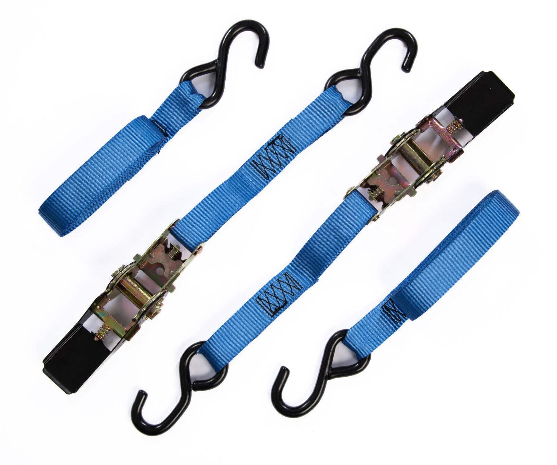 2 Pack Blue Ratchet Tie Down Motorcycle Strap 1 in x 10 ft 1300lbs 1x10 ...