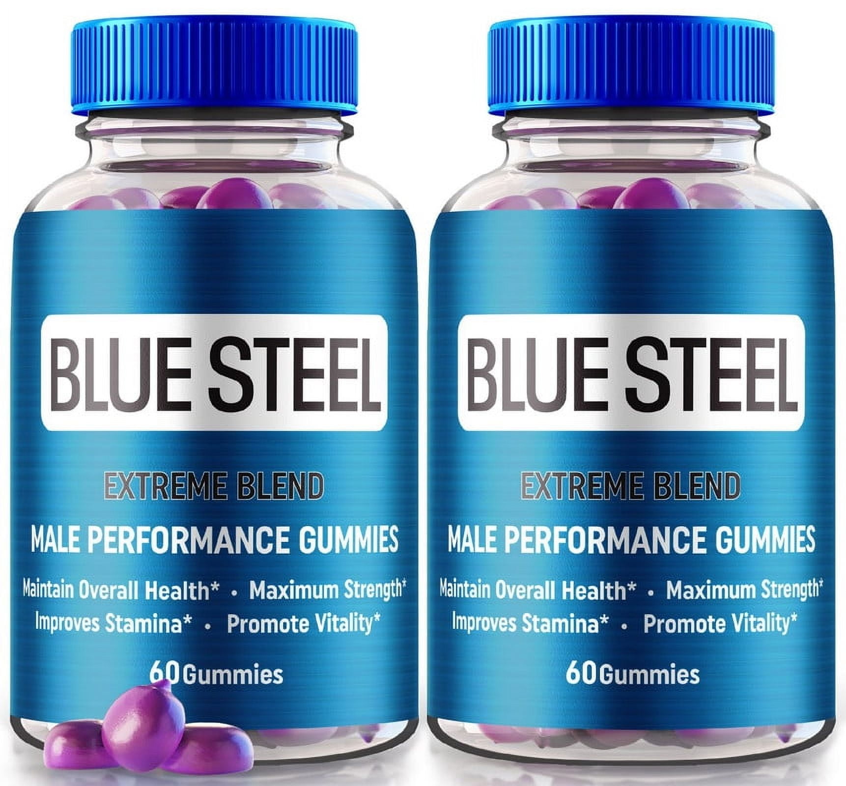 (2 Pack) Blue Steel Gummies, Daily Nutrition to Boost Confidence and ...