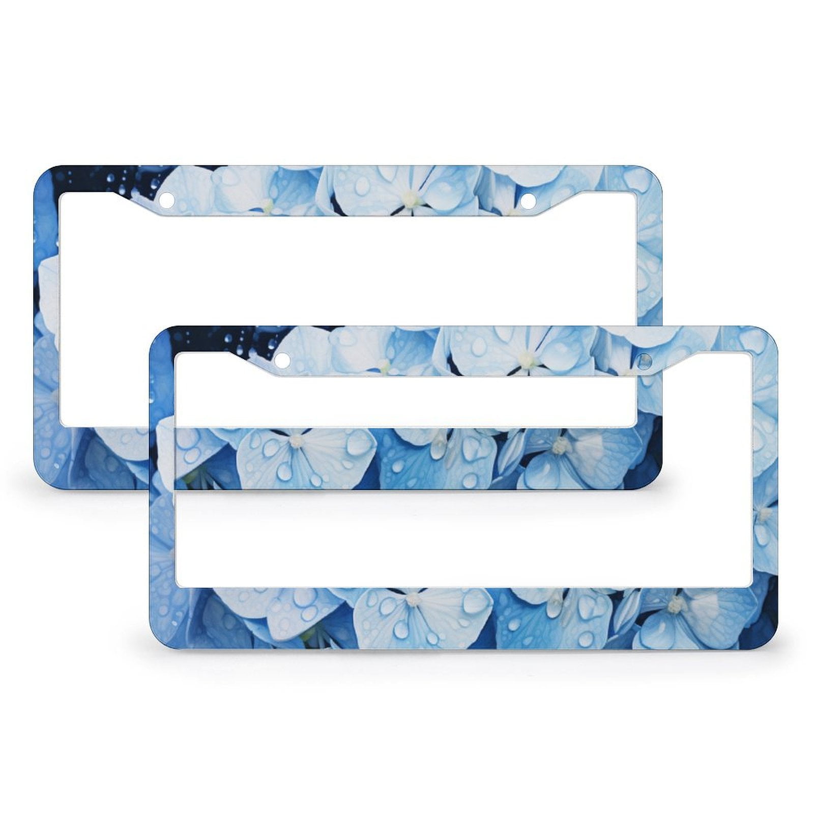 2 Pack Blue And White Hydrangea License Plate Frame Delicate Hydrangea ...