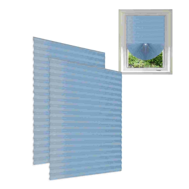 2 Pack Blue Window Shades (24" x 72"), Paper Blinds, Temporary Blinds ...