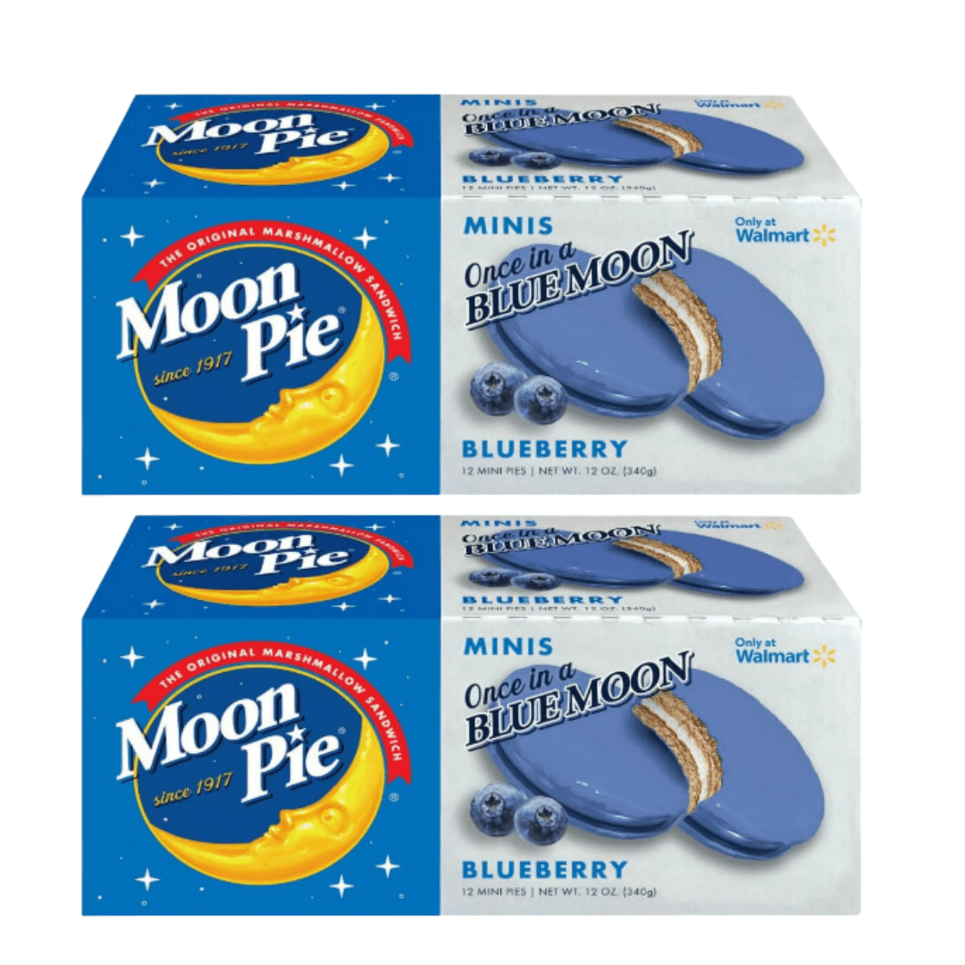 2 Pack Blueberry Moon Pies Mini Sandwich Delicious Snack Covered Graham ...