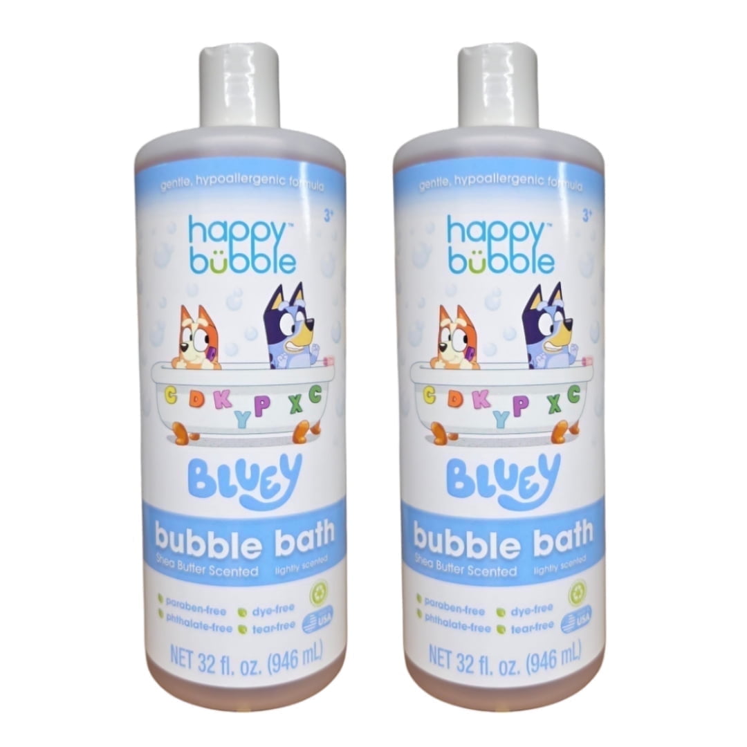 (2 Pack) Bluey Happy Bubble Baby Bath with Shea Butter Lightly Scented ...