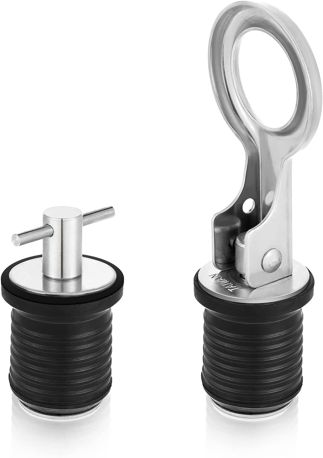 2 Pack Boat Drain Plugs with T Handle and O Handle Snap Rubber Jon Boat ...