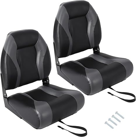 2 Pack Boat Seats, High Back Folding Boat Seats - Fishing Boat Chairs ...