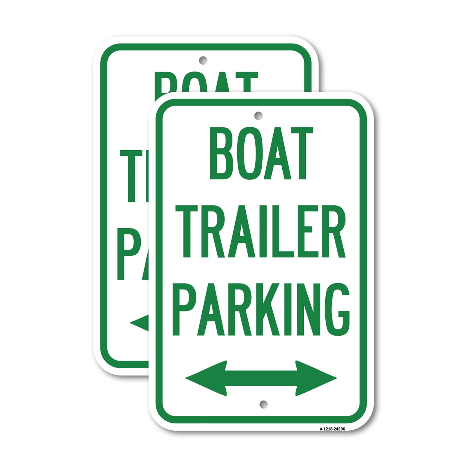 (2 Pack) Boat Trailer Parking (With Bidirectional Arrow Symbol) | 18" X ...