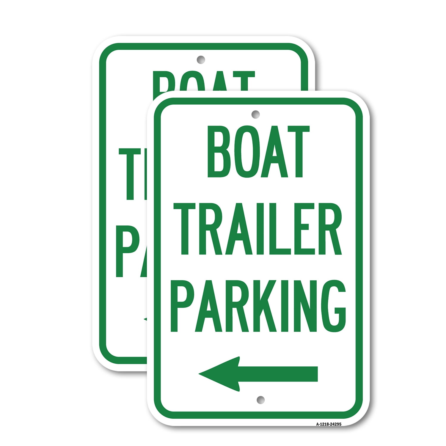 (2 Pack) Boat Trailer Parking (With Left Arrow Symbol) | 12" X 18 ...