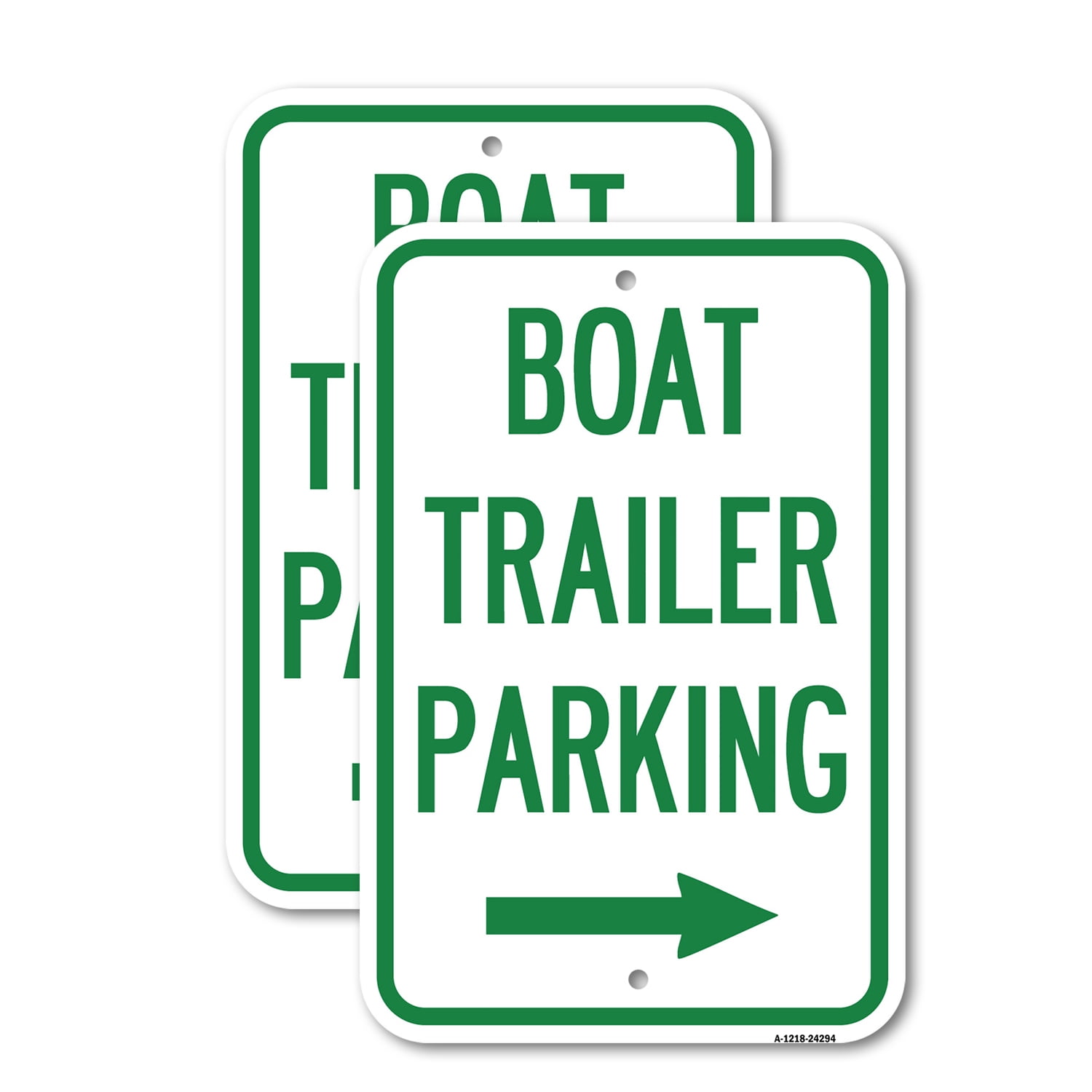(2 Pack) Boat Trailer Parking (With Right Arrow Symbol) | 12" X 18 ...