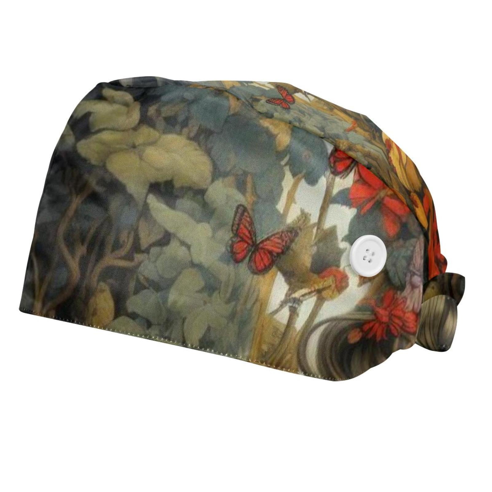 2 Pack Bohemia Adjustable Bouffant Caps Hats Working Cap for Men ...