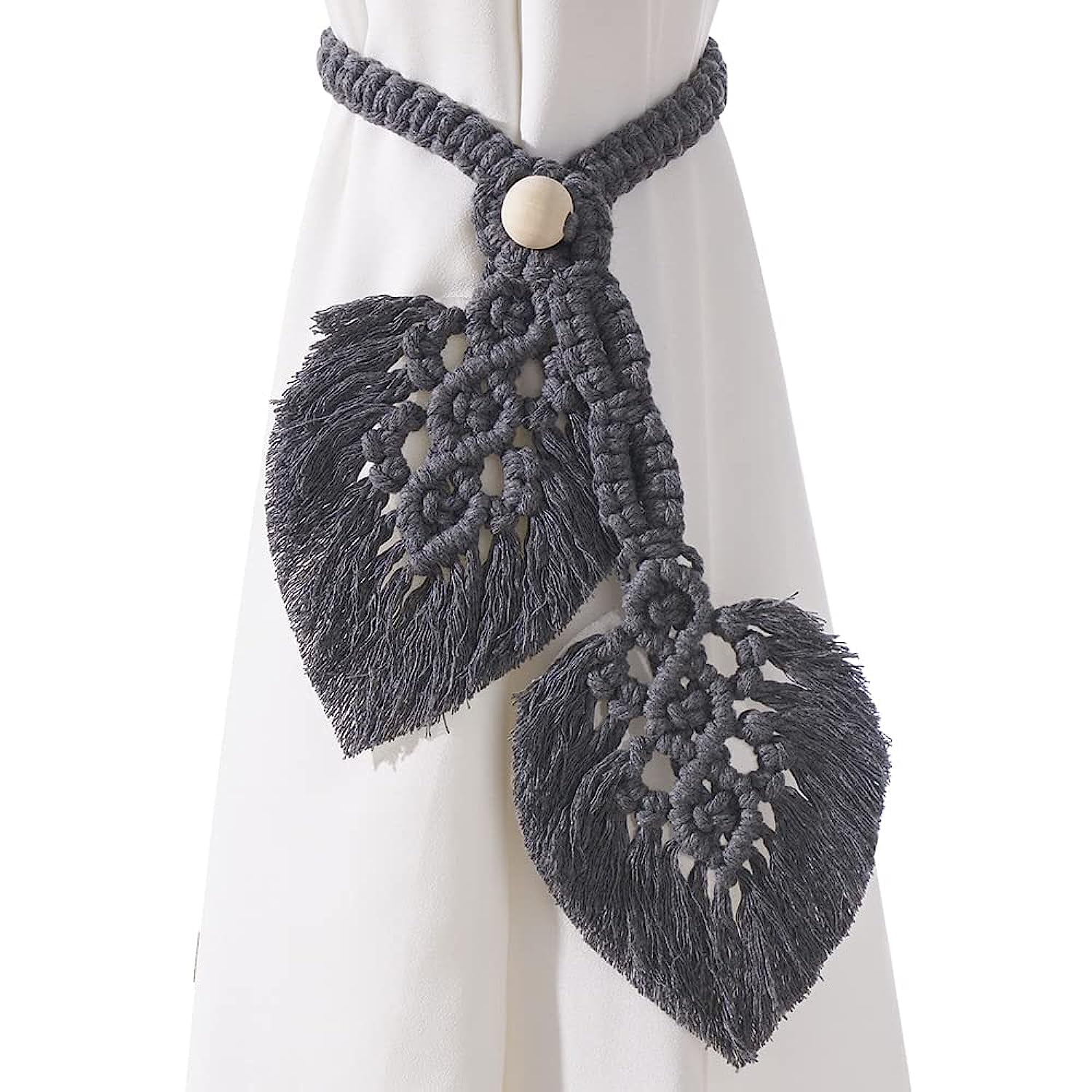2 Pack Boho Curtain Tiebacks,Hand Knitting Cotton Curtain Holdbacks ...