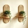2 Pack Boho Small Wall Decor Shelf, Solid Wood Arched Wall Shelves ...
