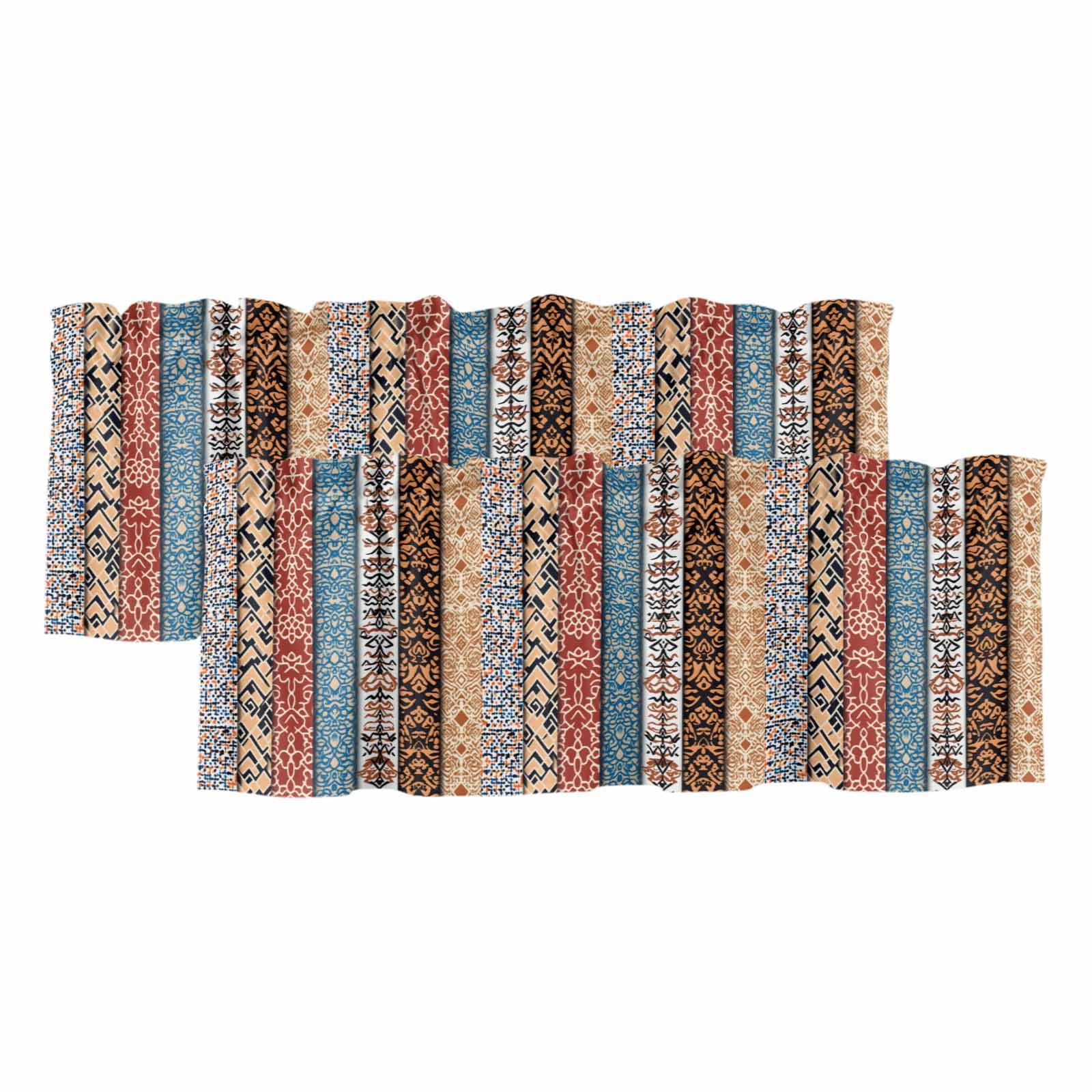2 Pack Boho Valance for Window Retro Ethnic Vintage Floral Geometric ...