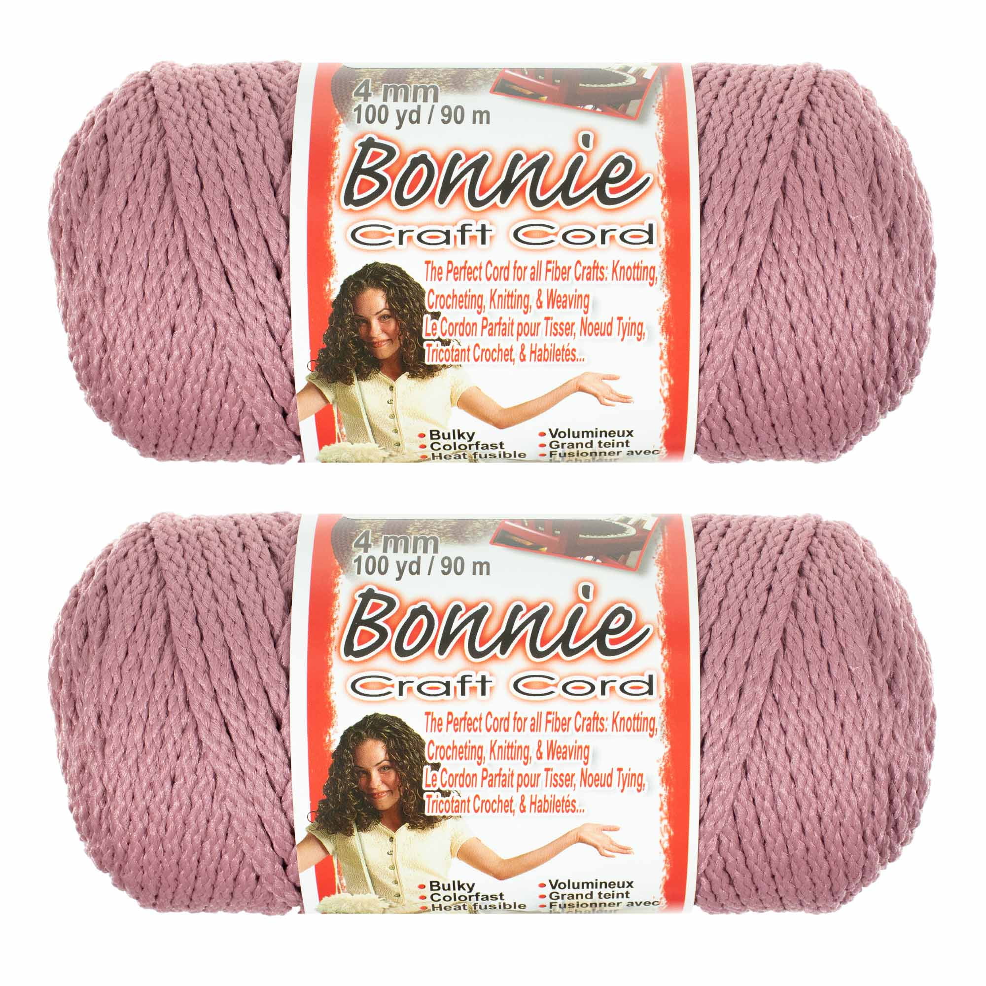2 Pack Bonnie Macrame Cord - 4mm - 100 yd Lengths - Various Colors ...