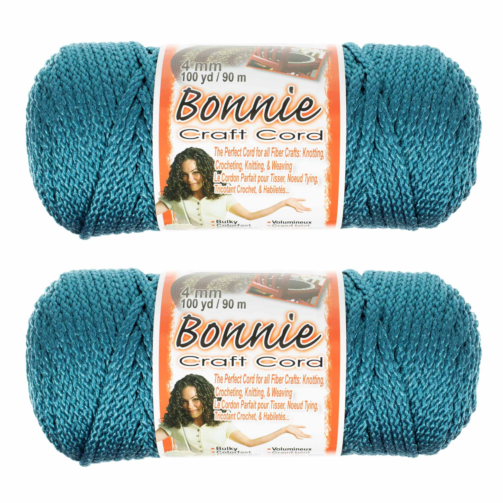 2 Pack Bonnie Macrame Cord - 4mm - 100 yd Lengths - Various Colors ...
