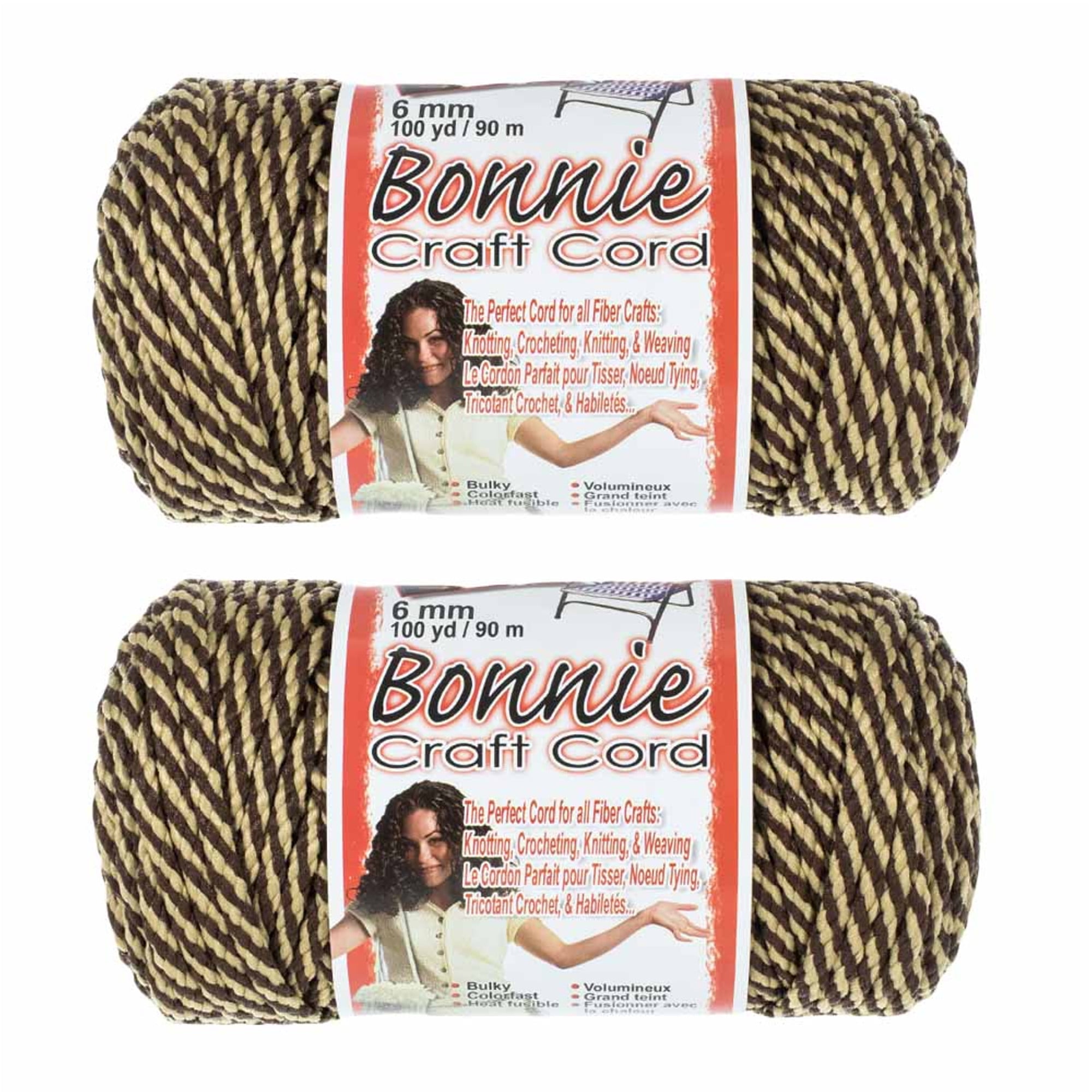 2 Pack Bonnie Macrame Cord - 4mm - 100 yd Lengths - Various Colors ...