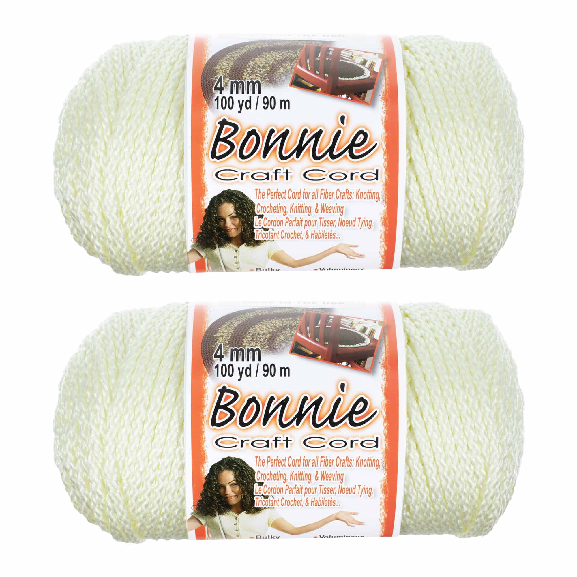 2 Pack Bonnie Macrame Cord - 4mm - 100 yd Lengths - Various Colors ...