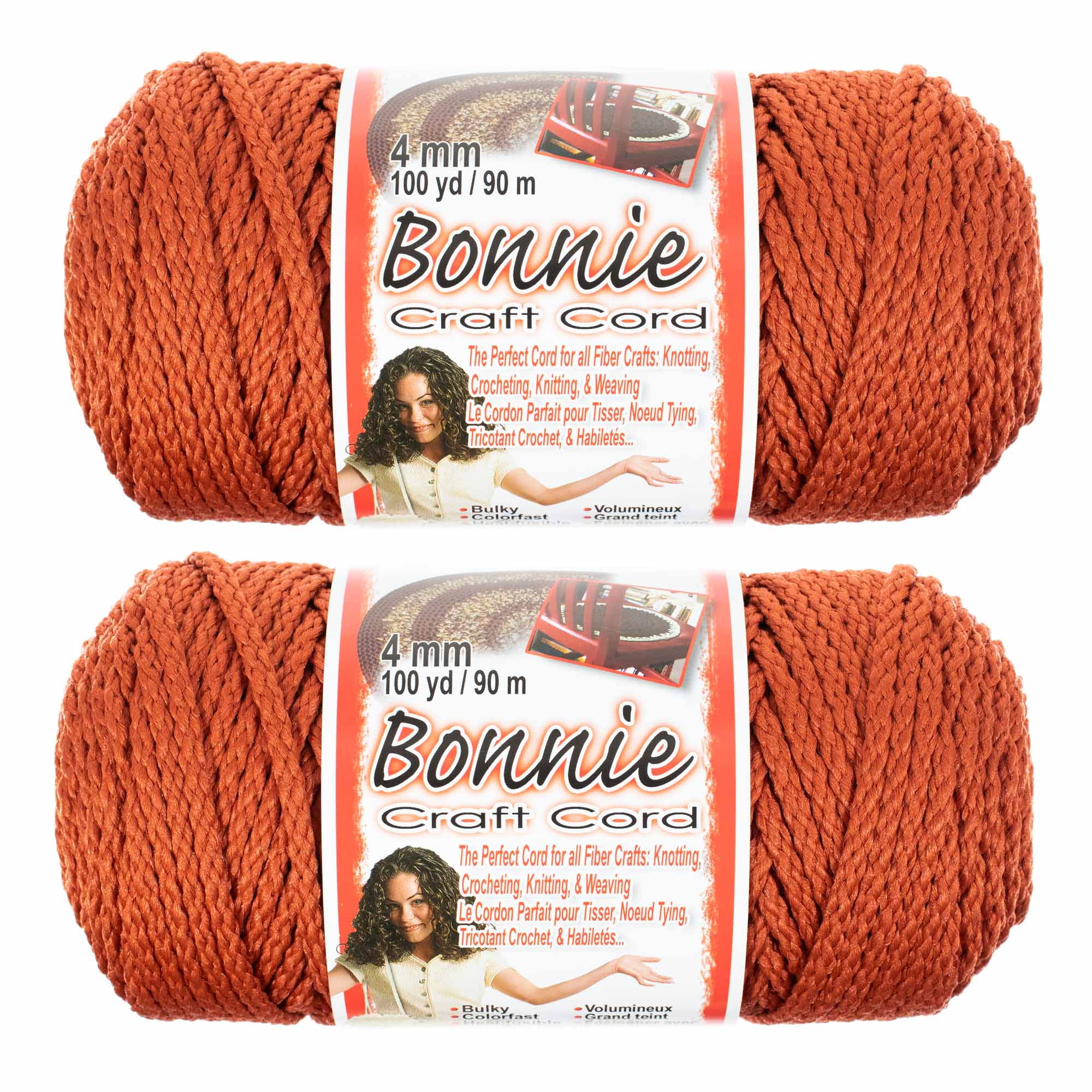 2 Pack Bonnie Macrame Cord - 4mm - 100 yd Lengths - Various Colors ...