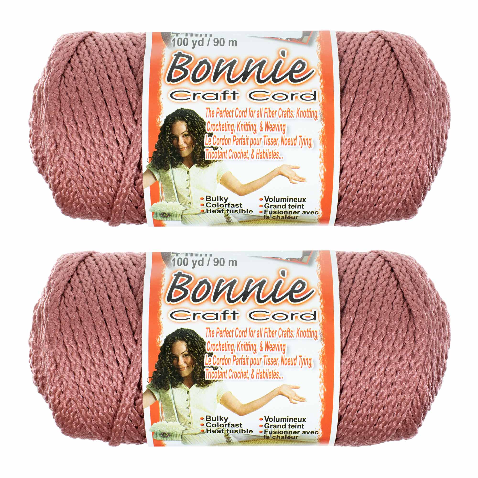 2 Pack Bonnie Macrame Cord - 4mm - 100 yd Lengths - Various Colors ...