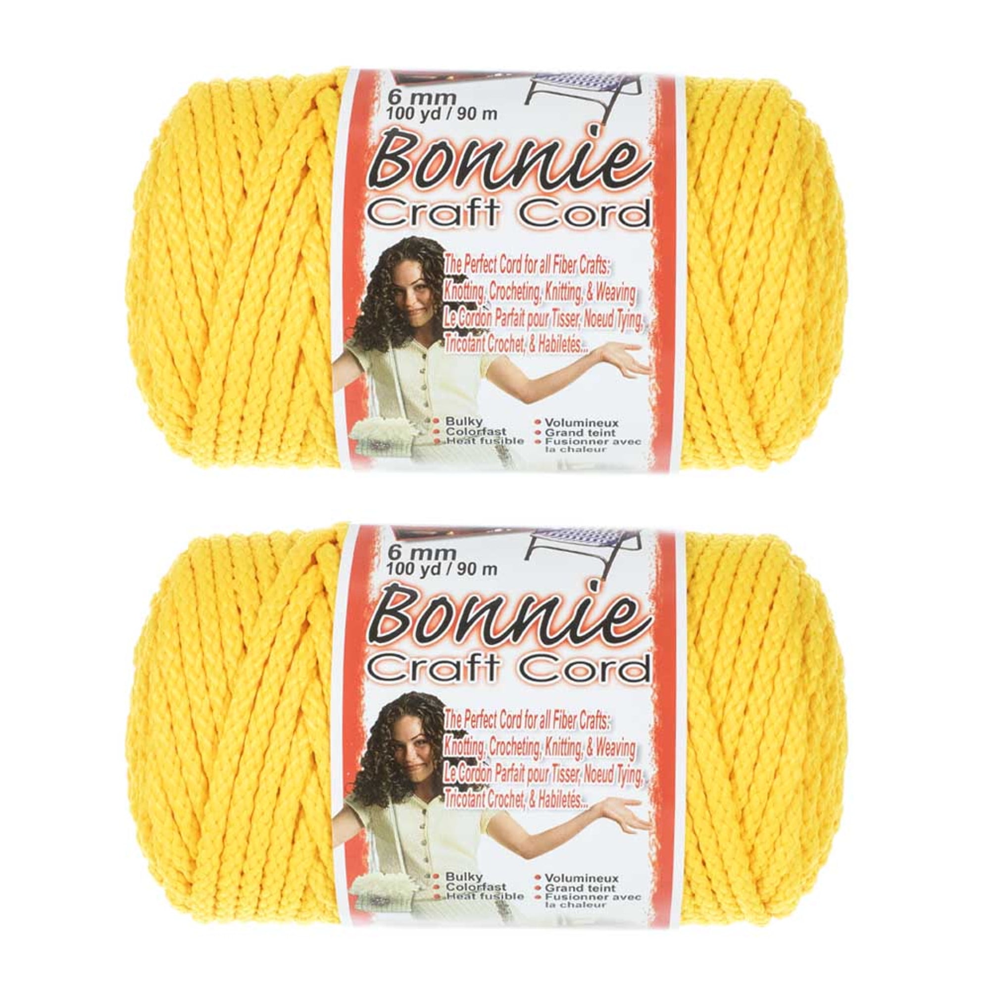 2 Pack Bonnie Macrame Cord - 6mm - 100 yd Lengths - Various Colors ...