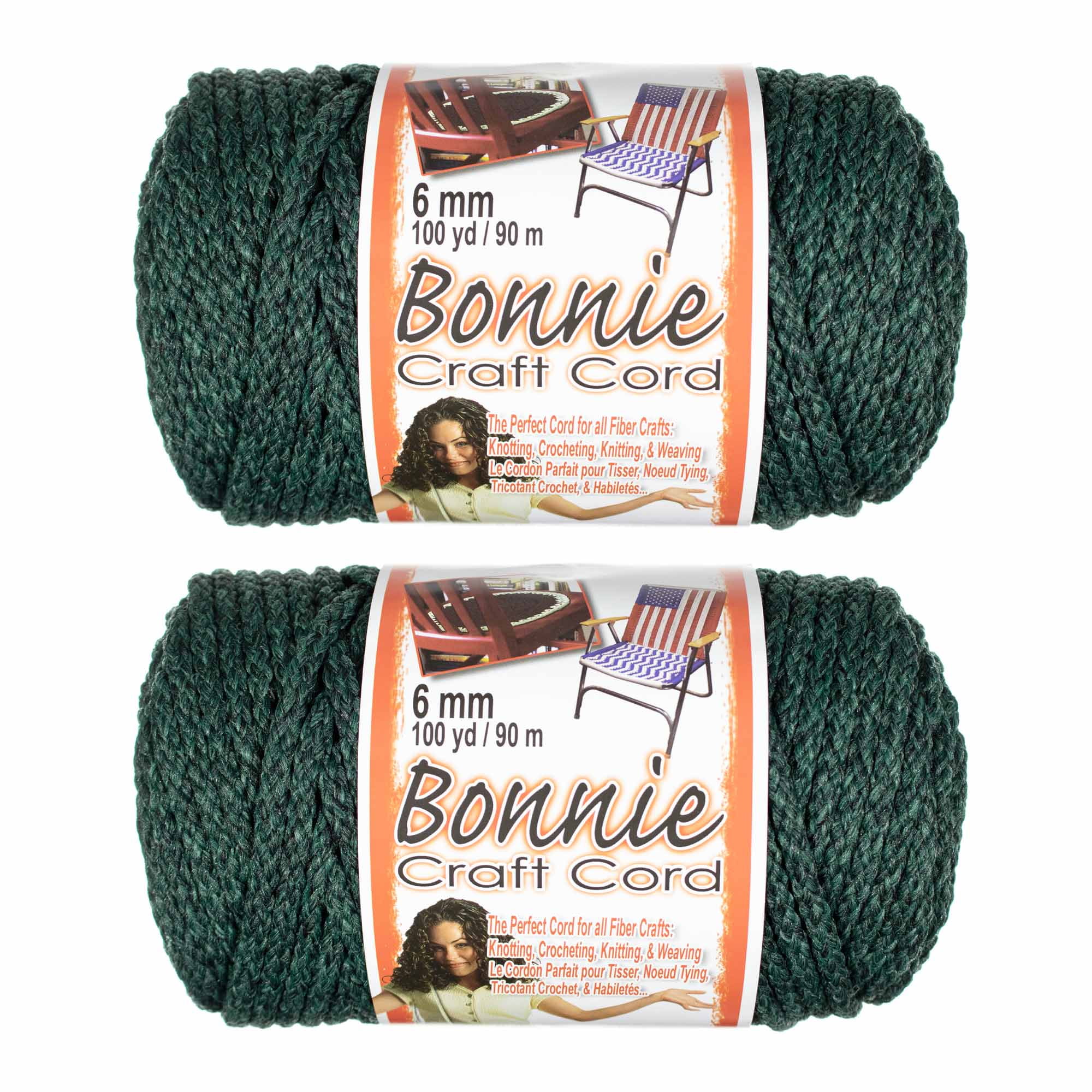 2 Pack Bonnie Macrame Cord - 6mm - 100 yd Lengths - Various Colors ...