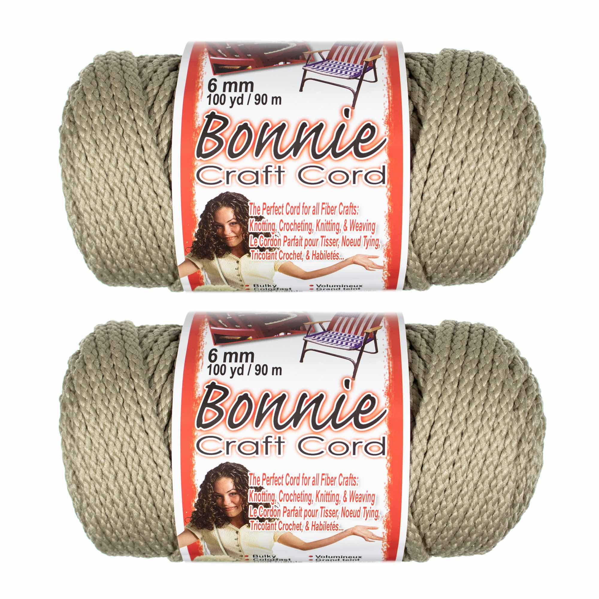 2 Pack Bonnie Macrame Cord - 6mm - 100 yd Lengths - Various Colors ...