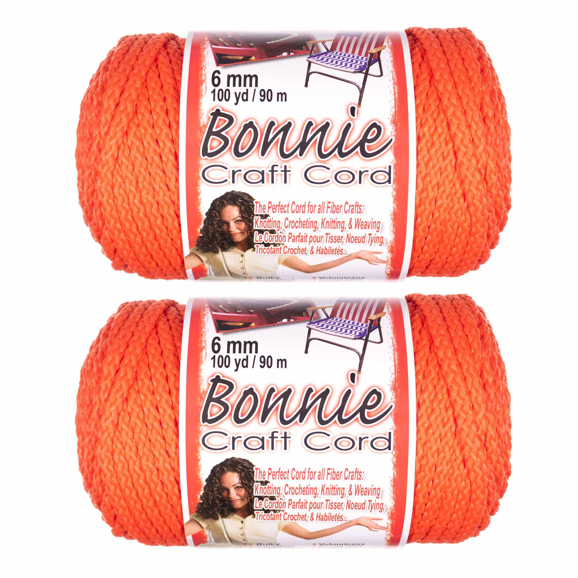 2 Pack Bonnie Macrame Cord - 6mm - 100 yd Lengths - Various Colors ...