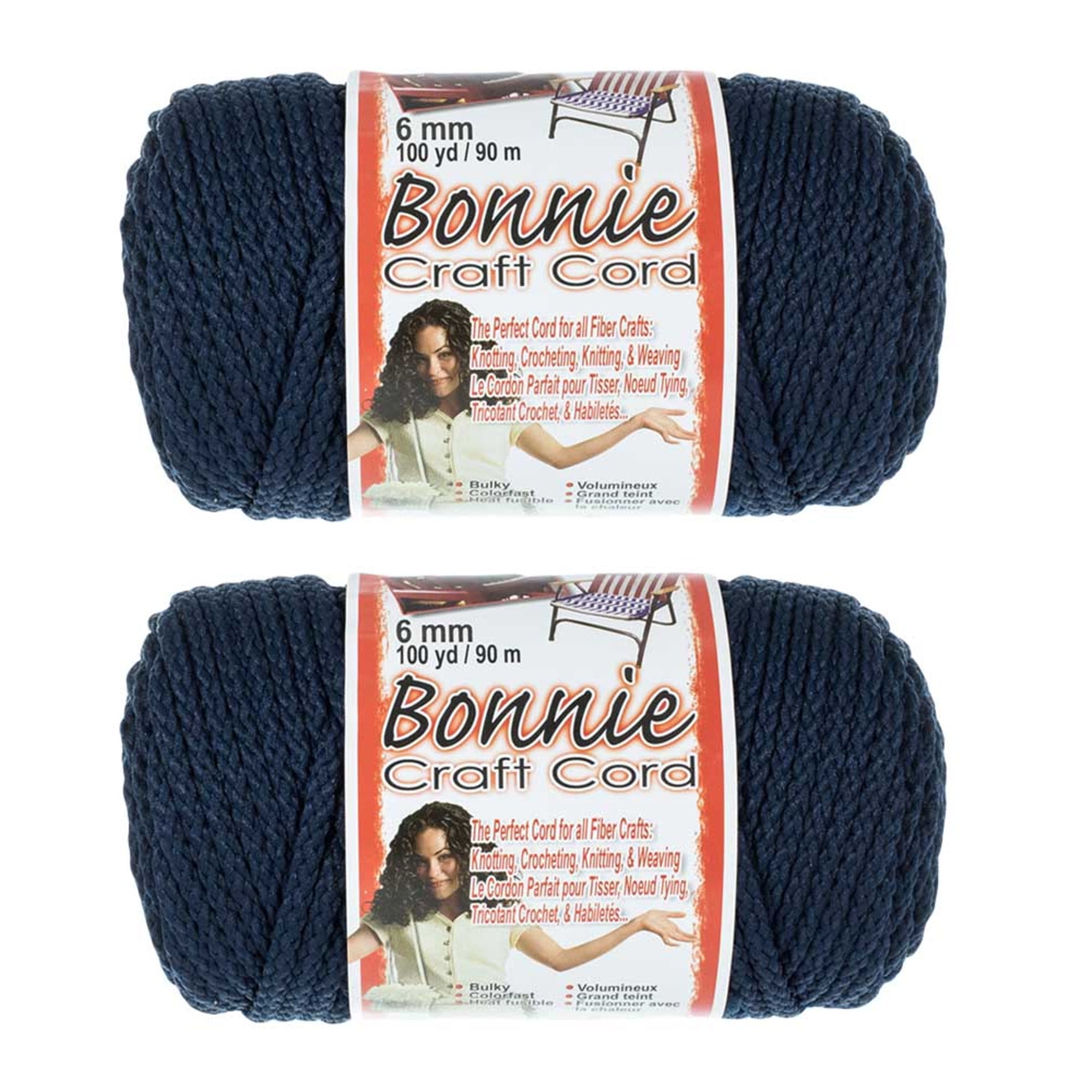 2 Pack Bonnie Macrame Cord - 6mm - 100 yd Lengths - Various Colors ...