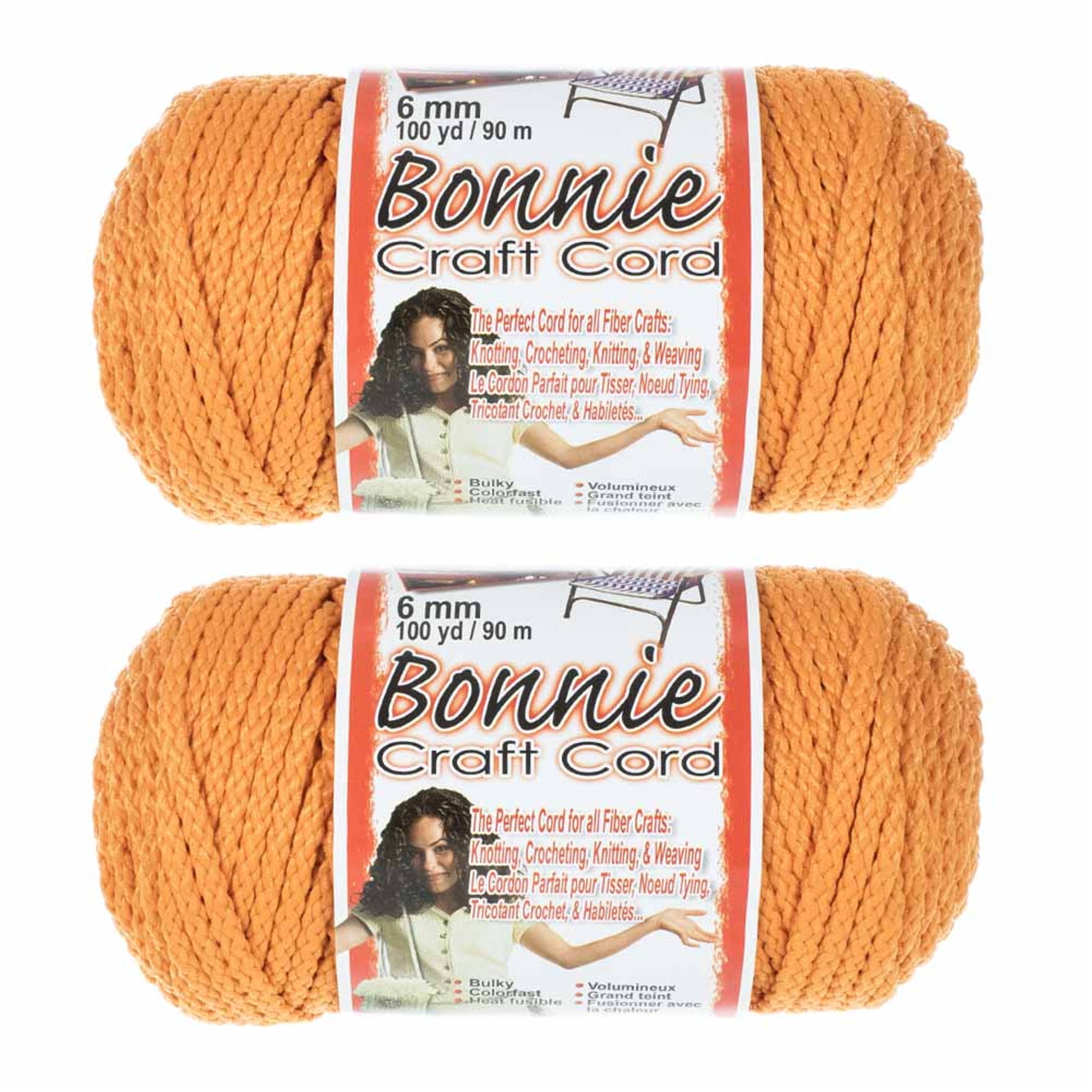 2 Pack Bonnie Macrame Cord - 6mm - 100 yd Lengths - Various Colors ...