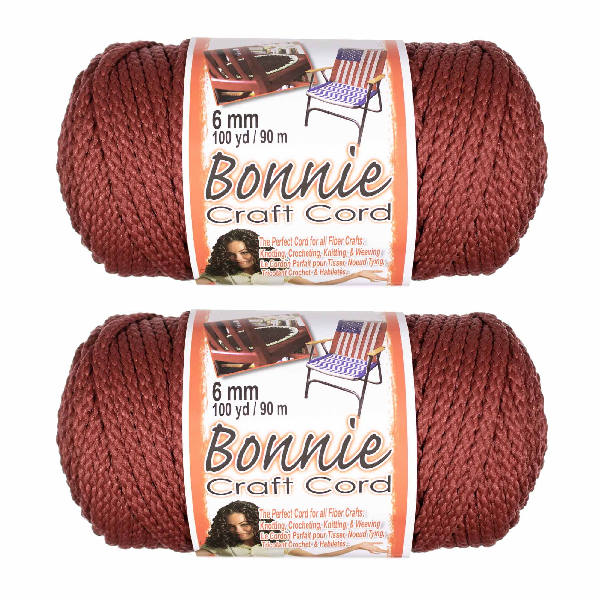 2 Pack Bonnie Macrame Cord - 6mm - 100 yd Lengths - Various Colors ...