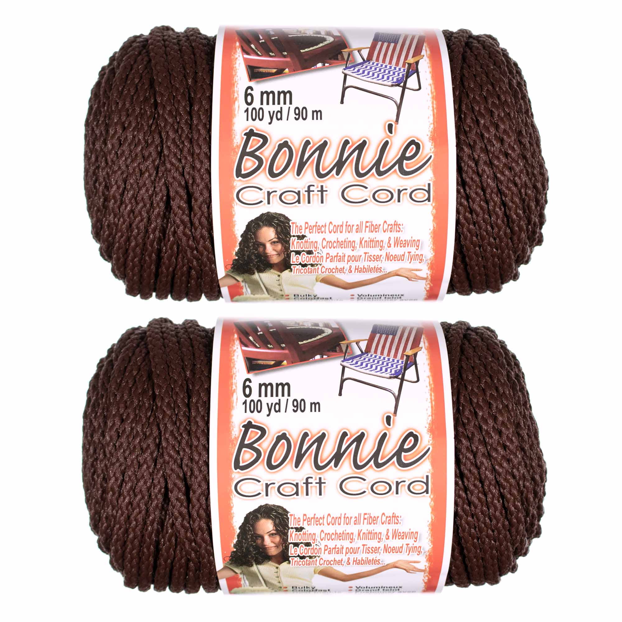 2 Pack Bonnie Macrame Cord - 6mm - 100 yd Lengths - Various Colors ...