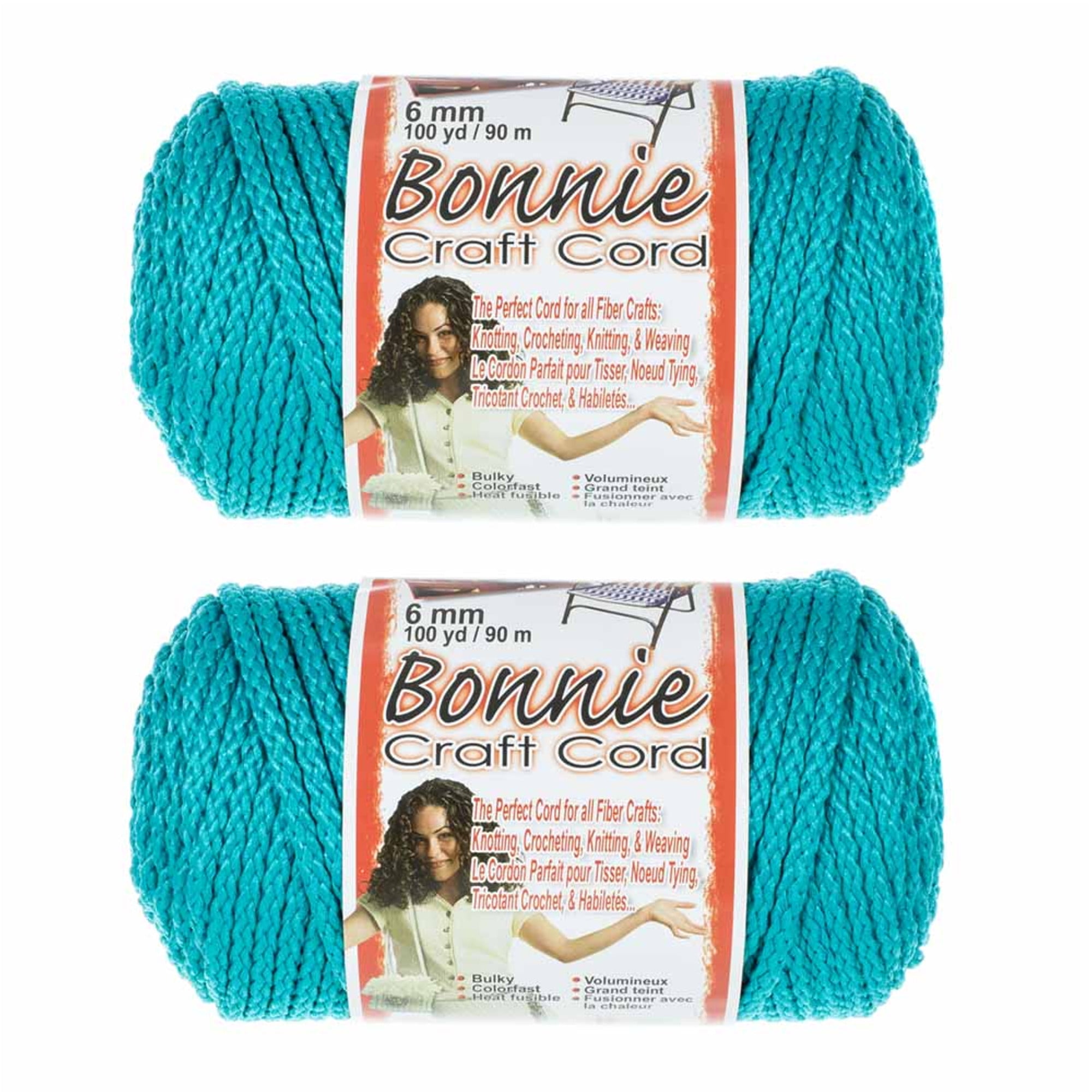 2 Pack Bonnie Macrame Cord - 6mm - 100 yd Lengths - Various Colors ...