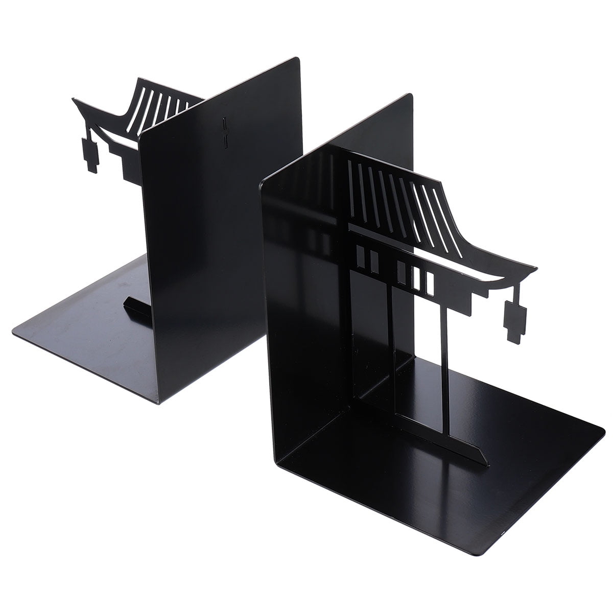 2 Pack Bookend Cookbook Decor Small Bookshelf Black Shelves Office ...