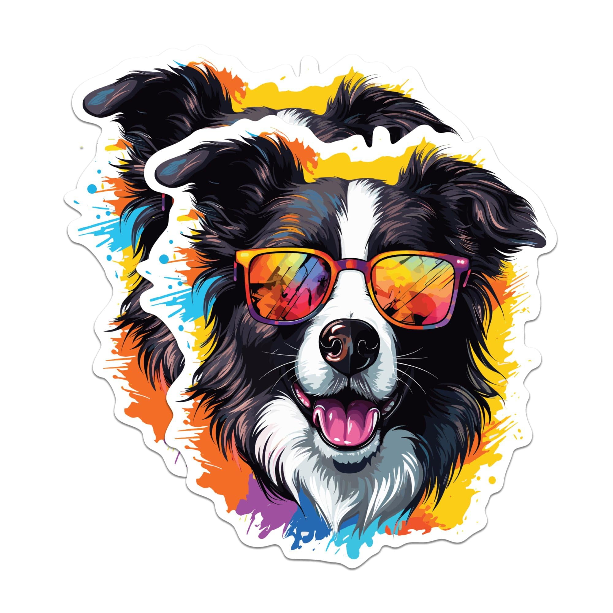 (2 Pack) Border Collie Dog Magnets - Border Collie with Sunglasses ...