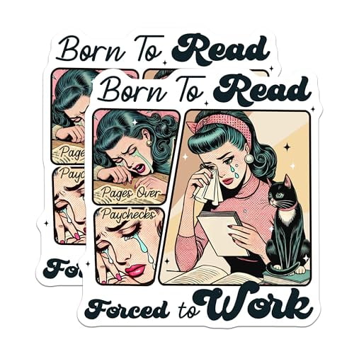 (2 Pack) Born to Read Magnets - Forced to Work - Pages Over Paychecks ...